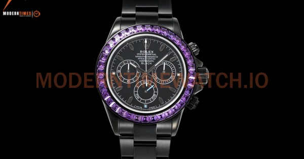 Rolex - Blaken Daytona Purple Rainbow 40mm Diamond DLC/DLC Black/Stk ...